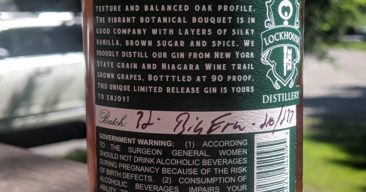 Lockhouse Barreled Gin (Batch 72) | Expert Gin Review and Tasting Notes