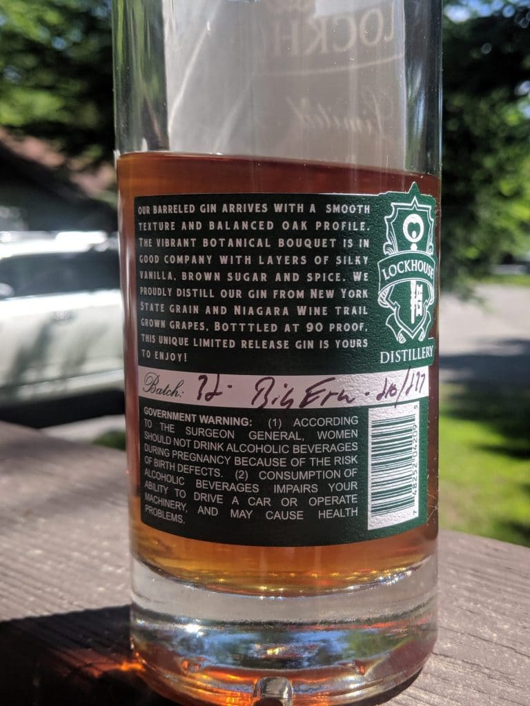 Lockhouse Barreled Gin (Batch 72) | Expert Gin Review and Tasting Notes