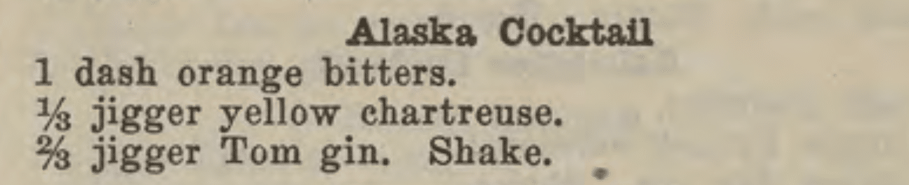 Alaska Cocktail recipe with Gin Recommendations