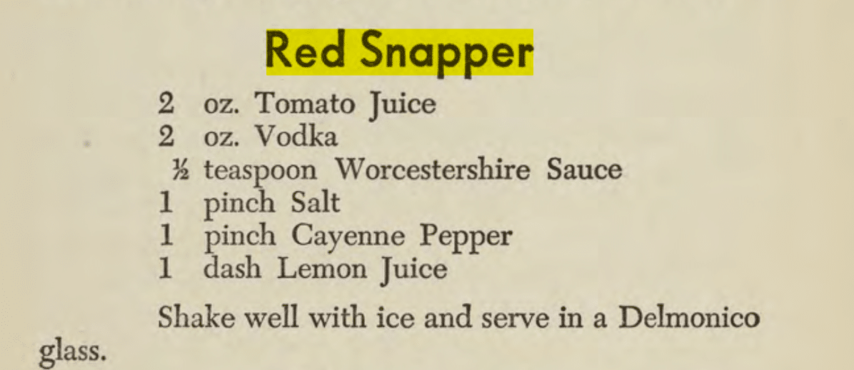Red Snapper Cocktail: history and gin recommendations